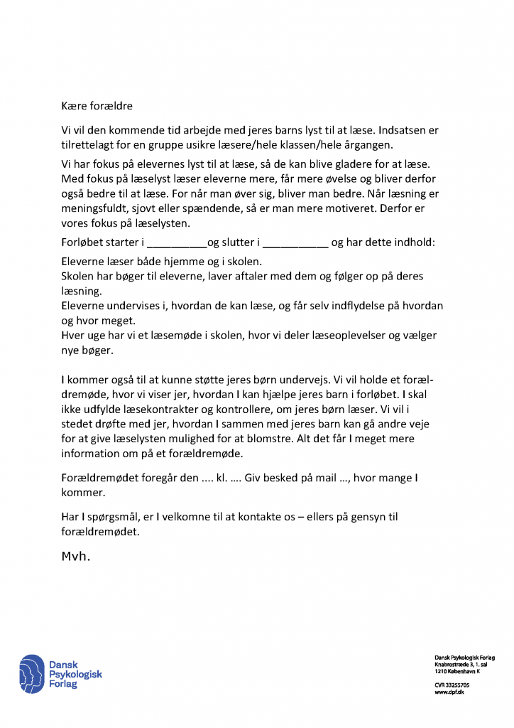 Kopiark ordblindes læselyst - Dansk Psykologisk Forlag